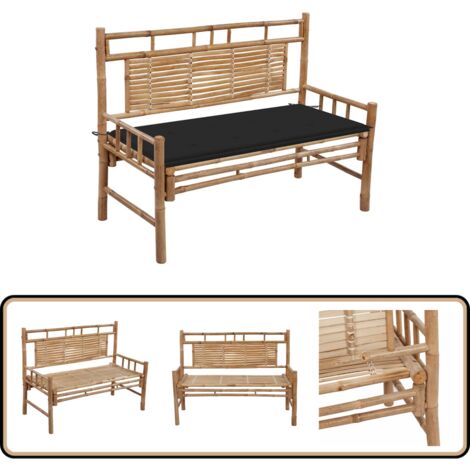 Banc de jardin avec coussin 120 cm Bambou - Banc De Jardin - Mobilier ...