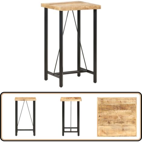 Table de bar 60x60x107 cm Bois de manguier brut - Table De Bar - Table ...