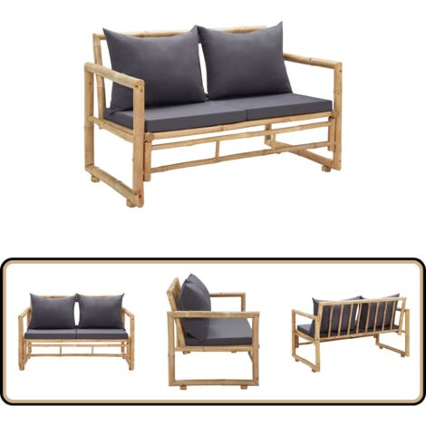 Banc de jardin avec coussins 115 cm Bambou - Banc De Jardin - Mobilier ...