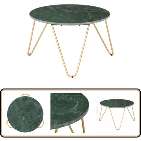 Table basse Vert 65x65x42 cm Pierre véritable et texture marbre - Table ...