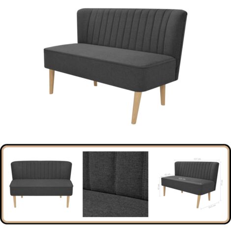 Canapé 117x55,5x77 cm Tissu Gris foncé - Canapé Deux Places - Canapé ...