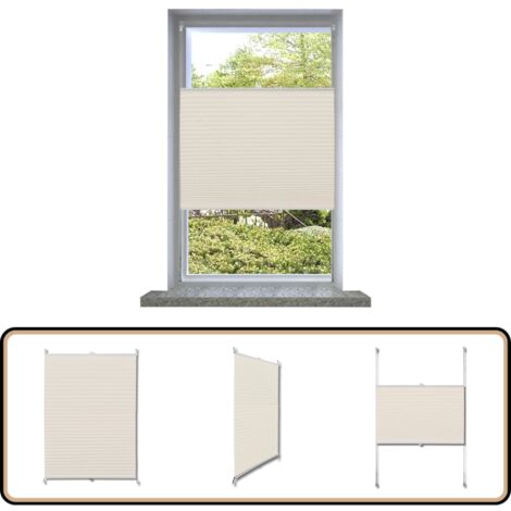 Store plissé 100x125 cm Crème - Store Plissée - Rideau Plissé - Stores ...