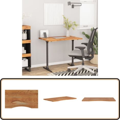 vidaXL Dessus de bureau 90x50x2,5cm rectangulaire bois massif d'acacia