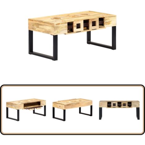 Table basse Style cassette 100x52x45 cm Bois de manguier massif - Table ...