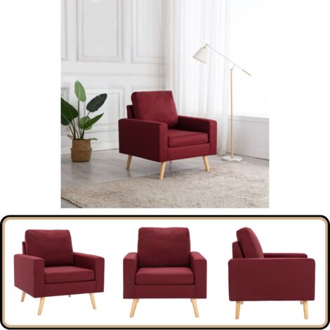 Fauteuil Rouge bordeaux Tissu - Fauteuil Rouge - Chaise Design - Meuble ...