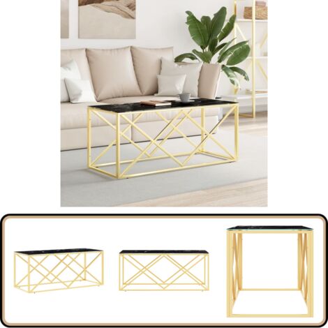 Table basse 110x45x45 cm acier inoxydable et verre - Table Basse ...