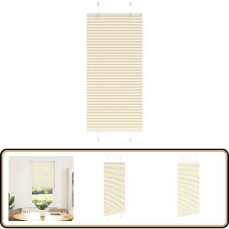 vidaXL Store plissé crème 65x100 cm largeur du tissu 64,4 cm polyester