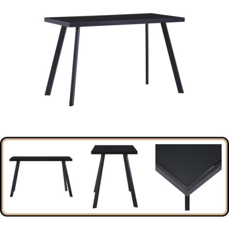 Table à manger Noir 120x60x75 cm Verre trempé - Table À Manger - Table ...