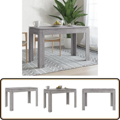 Table à dîner sonoma gris 120x60x76 cm bois d'ingénierie - Table À ...