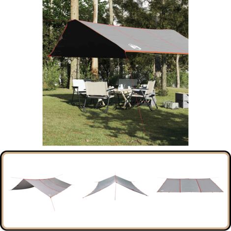Bâche de camping gris et orange 420x440 cm imperméable - Tente De ...