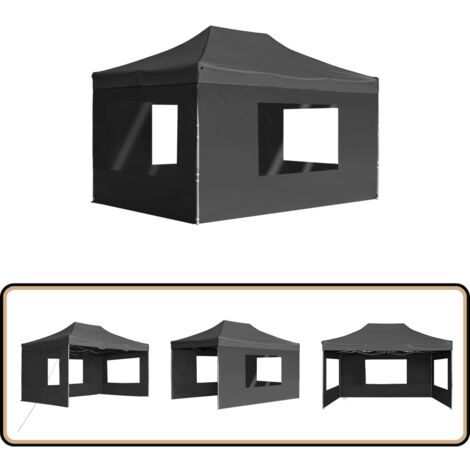 Tente de réception pliable à parois Aluminium 4,5x3m Anthracite - Tents ...