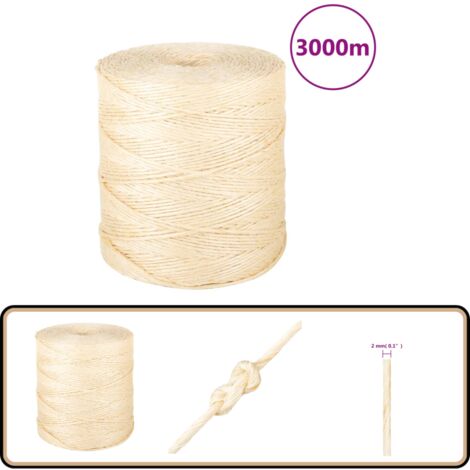 Corde 100 % sisal 2 mm 3000 m - Corde Sisal - Corde Naturelle - Corde ...