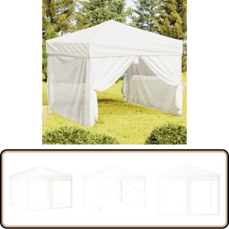 Tente de réception pliable avec parois Blanc 3x3 m - Tents Pliables ...
