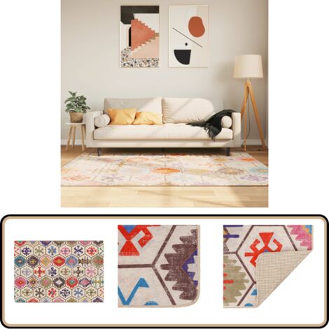 Tapis lavable multicolore 160x230 cm antidérapant - Tapiss Salon ...