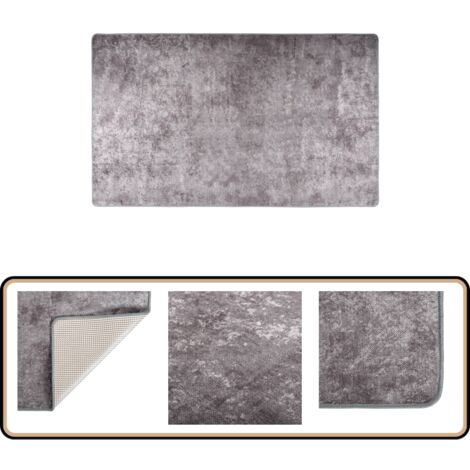 Tapis lavable gris 120x170 cm antidérapant - Tapis Salon - Tapis ...