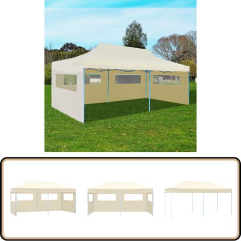 Tente de réception pliable crème 3 x 6 m - Tente Reception - Tonnelle ...