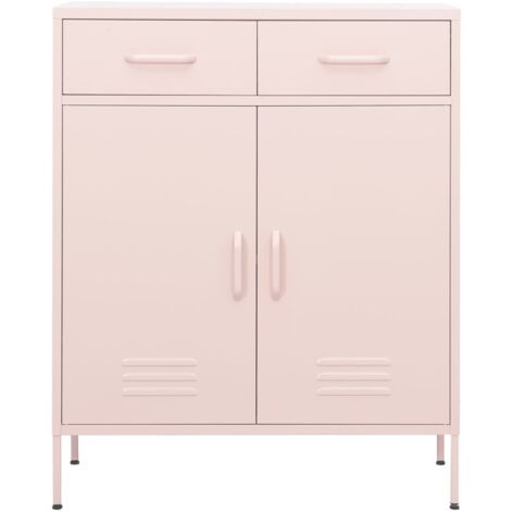 Armoire de rangement Rose 80x35x101,5 cm Acier - Armoire De Rangement - Meuble De Rangement ...