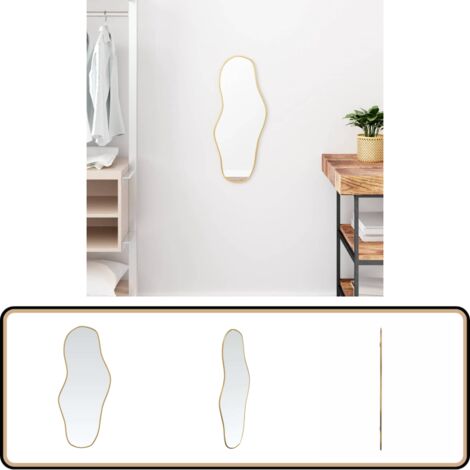 vidaXL Miroir mural Doré 60x25 cm