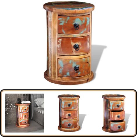 Armoire avec 3 tiroirs Bois de récupération massif - Meuble De ...