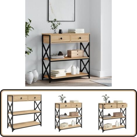 Table console chêne sonoma 75x28x75 cm bois d'ingénierie - Table Basse ...