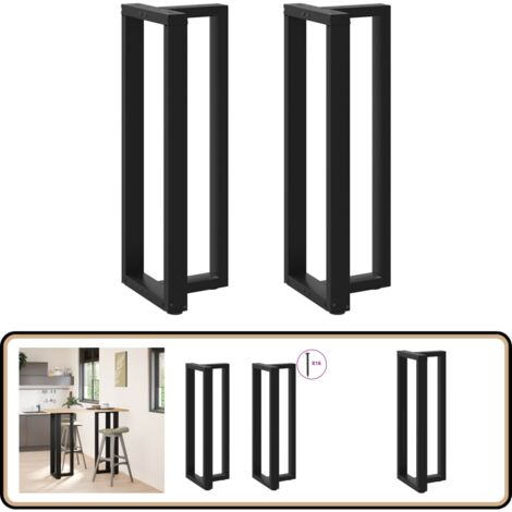 vidaXL Pieds de table de bar forme de T 2 pcs noir 40x35x(110-111) cm
