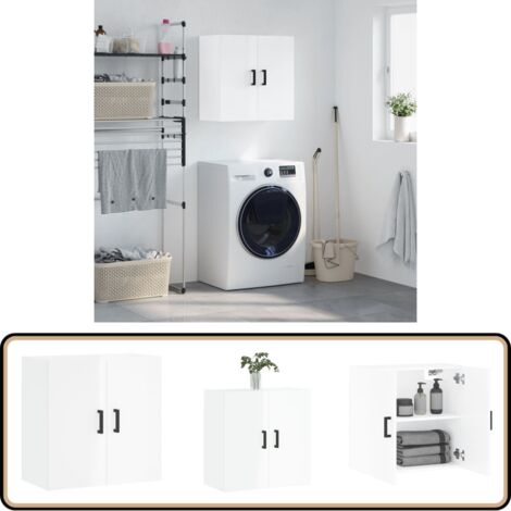 Armoire murale Blanc brillant 60x31x60 cm Bois d'ingénierie - Armoire ...