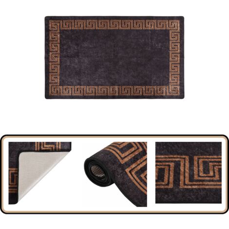 Tapis lavable noir et doré 120x170 cm antidérapant - Tapis Salon ...
