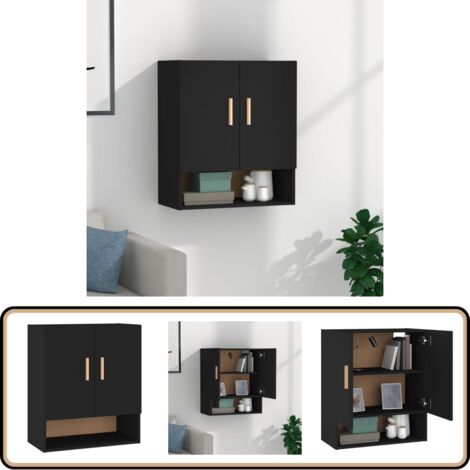 Armoire murale Noir 60x31x70 cm Bois d'ingénierie - Armoire Murale ...