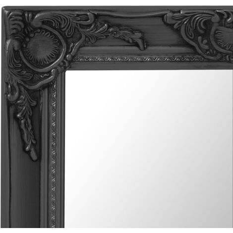 Miroir mural style baroque 60x60 cm noir - Miroir Mural - Miroir ...