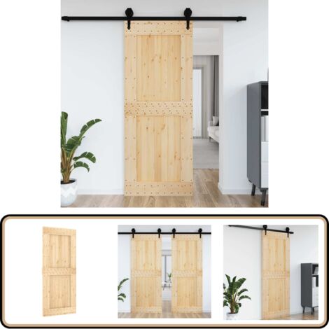 Porte NARVIK 90x210 cm bois massif de pin - Porte Intérieur - Porte ...