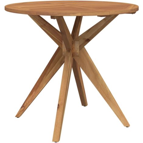 Table de jardin ronde Ø85x75 cm bois d'acacia solide - Table De Jardin ...