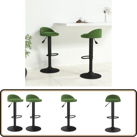 Tabourets de bar lot de 2 vert foncé velours - Tabouret De Bar - Chaise De Comptoir - Tabourets ...
