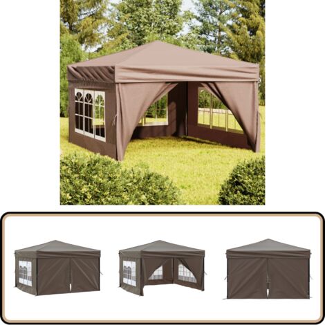 Tente de réception pliable avec parois Taupe 3x3 m - Tente De Réception ...