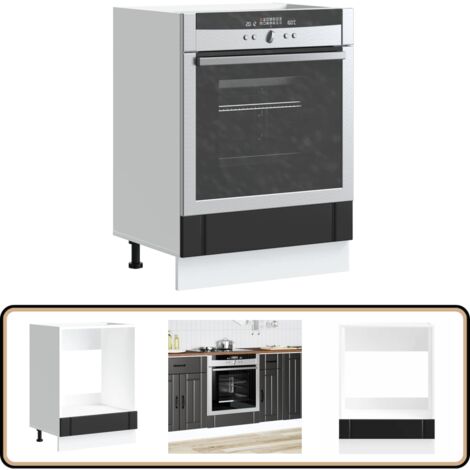 vidaXL Armoire de four Lucca noir bois d'ingénierie