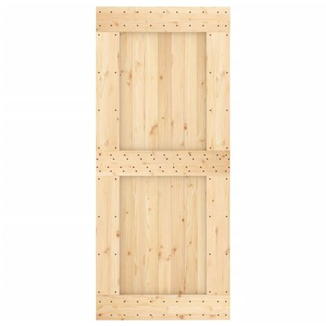 Porte coulissante et kit de quincaillerie 90x210 cm pin massif - Portes ...