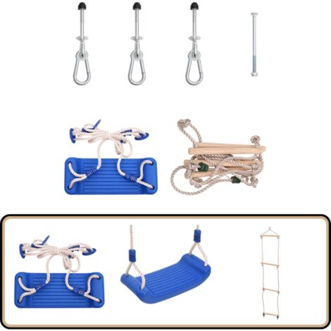 Siège de balançoire avec échelle de corde et pierres d'escalade ...