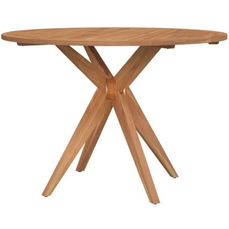 Table de jardin ronde Ø85x75 cm bois d'acacia solide - Table De Jardin ...