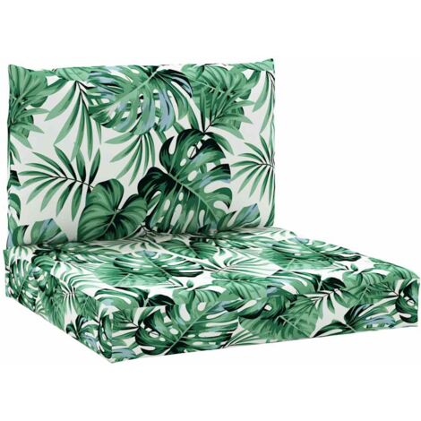 Coussins de palette lot de 2 motif de feuilles tissu - Coussins ...