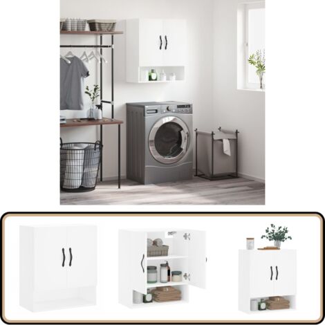 Armoire murale blanc 60x31x70 cm bois d'ingénierie - Armoire Murale ...