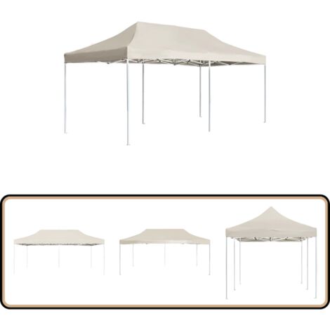 Tente de réception pliable Aluminium 6 x 3 m Crème - Tents De Réception ...
