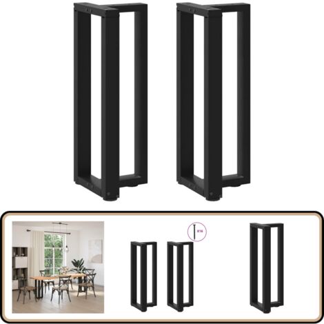 vidaXL Pieds de table console forme de T 2 pcs noir 38x25x(72-73) cm