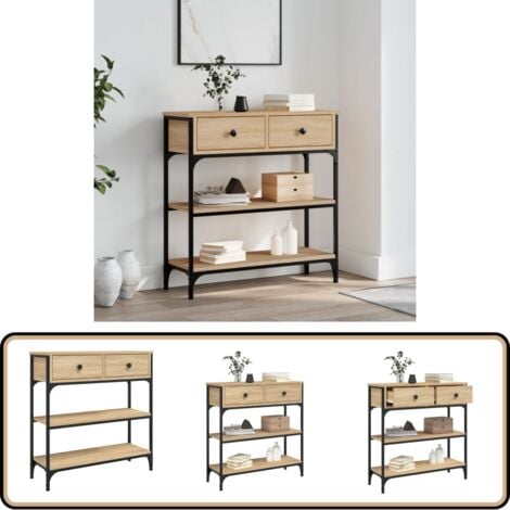 Table console chêne sonoma 72,5x25x75 cm bois d'ingénierie - Table ...