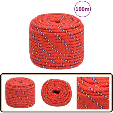 Corde de bateau Rouge 16 mm 100 m Polypropylène - Corde De Bateau ...