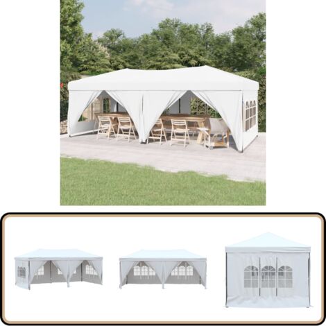 Tente de réception pliable avec parois Blanc 3x6 m - Tents De Réception ...
