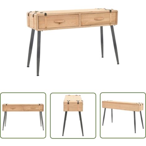 The Living Store Table console Bois massif de sapin 115x40,5x76 cm ...