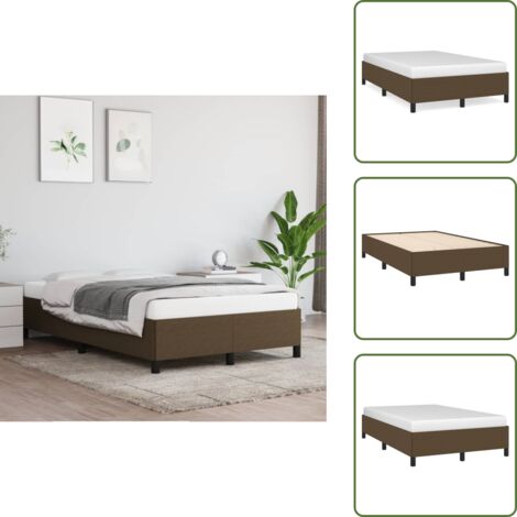 Lit double en tissu marron foncé 120x190 cm style contemporain chic ...