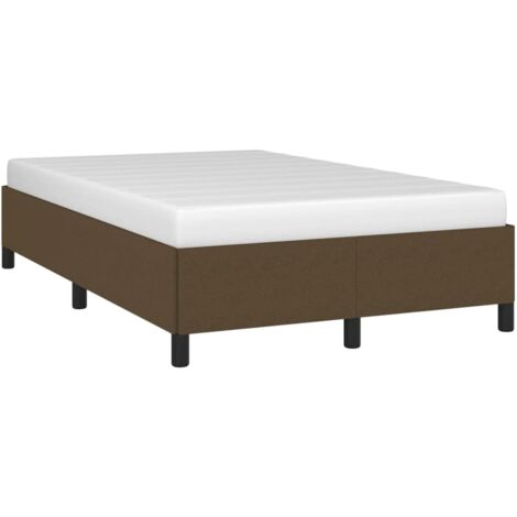 Lit double en tissu marron foncé 120x190 cm style contemporain chic ...