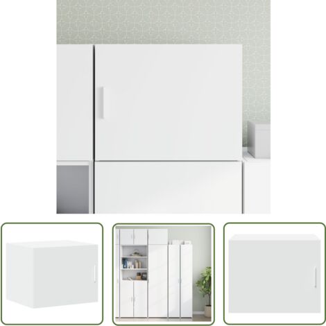 The Living Store Armoire murale blanc 50x42,5x40 cm bois d'ingénierie ...