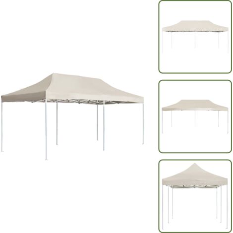 The Living Store Tente de réception pliable Aluminium 6 x 3 m Crème ...