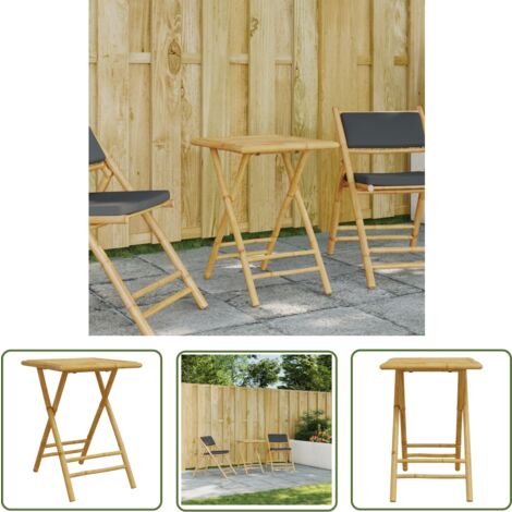The Living Store Table de jardin pliable 55x55x75 cm bambou - Table De ...